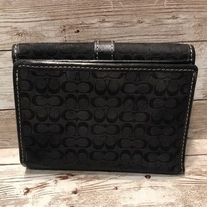 Coach | Bags | Authentic Coach Signature Wallet Black Silver | Poshmark
